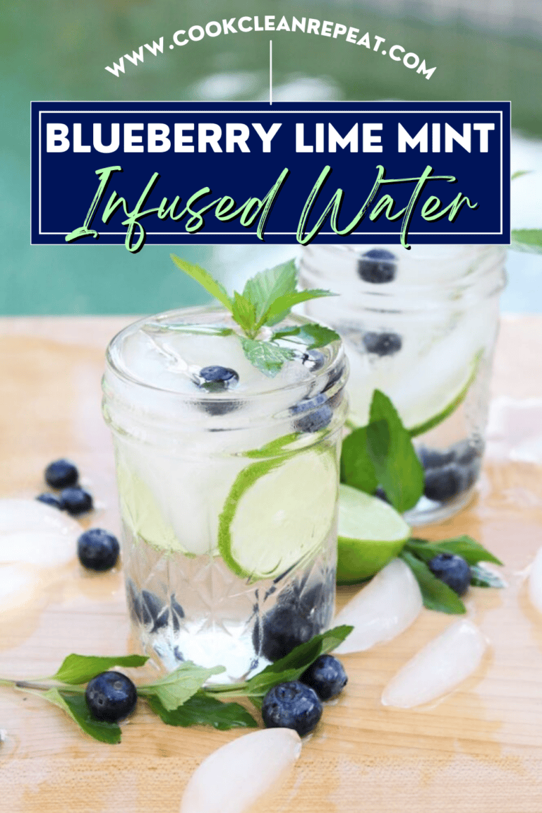 Blueberry Lime Mint Infused Water - Cook Clean Repeat