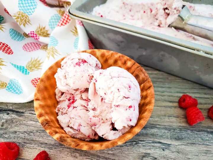 No Churn Raspberry Ice Cream - Cook Clean Repeat