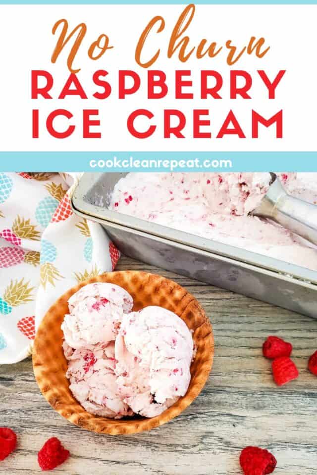 No Churn Raspberry Ice Cream - Cook Clean Repeat