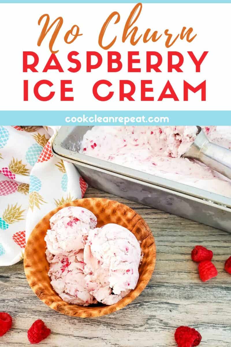 No Churn Raspberry Ice Cream - Cook Clean Repeat
