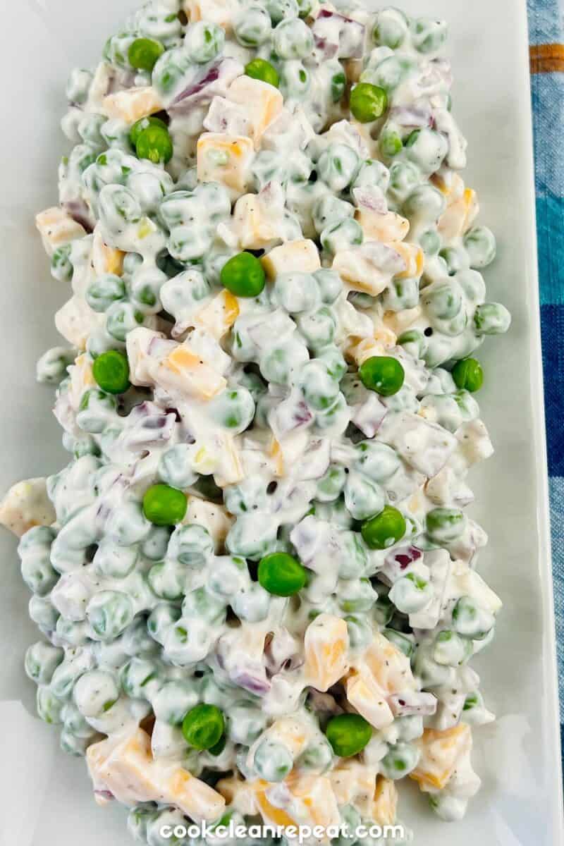 Pea Salad without Bacon - Cook Clean Repeat