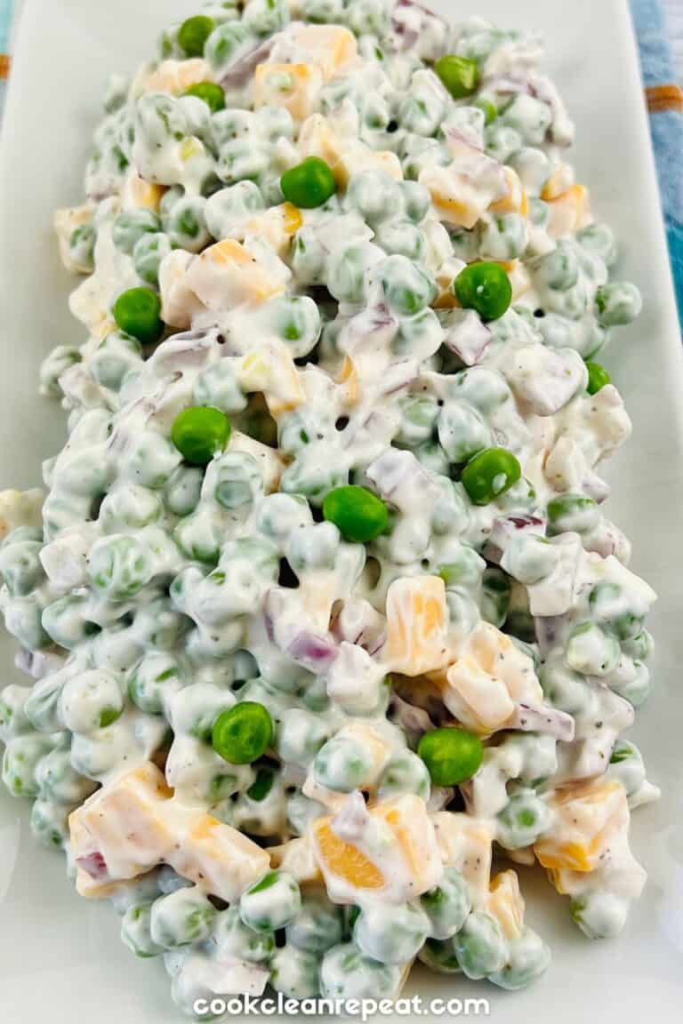 Pea Salad without Bacon - Cook Clean Repeat