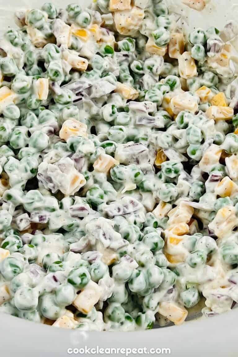 Pea Salad without Bacon - Cook Clean Repeat